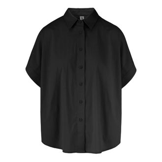 Bomboogie Femme, Blouses et Chemises, Noir, Taille: 42 FR Chemise Oversize en Satin de Coton