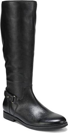 Vionic Bottes montantes Rochelle pour femme avec soutien de la voûte plantaire, cuir noir, 6 UK Wide