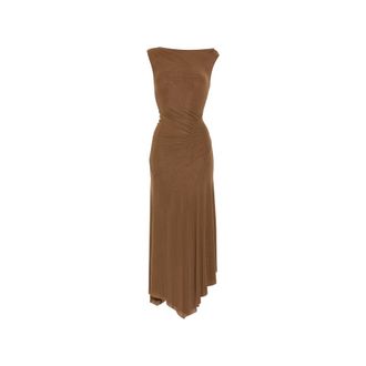 Staud Ruched Asymmetric Dress