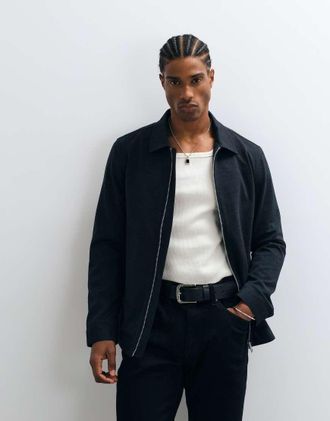 Jack & Jones veste slim &agrave; double zip habill&eacute;e bleu marine