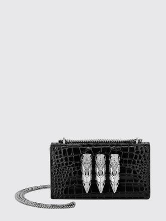 Philipp Plein Pochette en cuir imprim&eacute; crocodile &agrave; anneau de strass