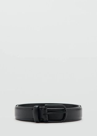 Mango Ceinture cuir nappa noir - Homme - 80 - MANGO MAN