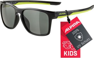 Alpina FLEXXY COOL KIDS I - Flexible und Bruchsichere Sonnenbrille Mit 100% UV-Schutz Für Kinder, black-neon yellow, One Size