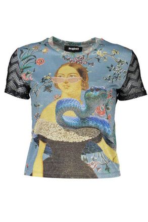 Desigual T-Shirt Damen Kurzarm T-Shirt Blau - Stylisches Design