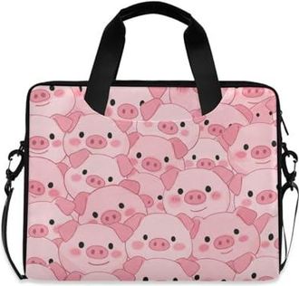 Alaza Sac pour ordinateur portable de 40,6 &agrave; 15,6 avec motif chien carlin sur un rose - Sac pour ordinateur portable de 40,6 &agrave; 15,6 cm - Sac fourre-tout pou