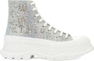 Alexander McQueen Tread Slick Plateau-Sneakers mit Kristallen - Grau