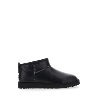 UGG Schwarze Leder Klassische Ultramini Stiefel - - Shoes - Herren - Schwarzk - 44 EU