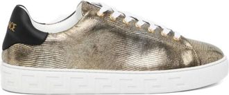 Versace Homme, Chaussures, Jaune, Taille: 42 EU Greca Lizard-Effect Baskets