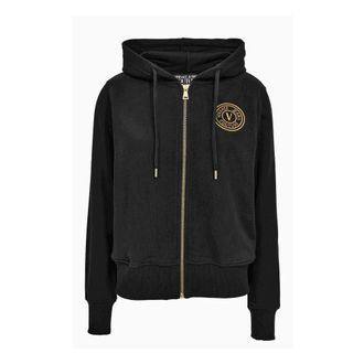 Versace Jeans Couture Femme, Sweatshirts et sweats &agrave; capuche, Noir, Taille: 34 FR SweaT-shirt Zipp&eacute;