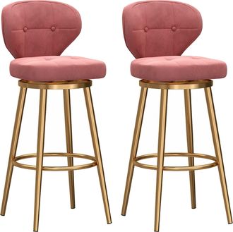 Generic Drehbare Barhocker mit runder Fu&szlig;st&uuml;tze und Beinen, Moderne K&uuml;chenbarhocker, 2 St&uuml;ck