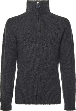 Dolce & Gabbana Homme, Pulls, Gris, Taille: L Pull Gris Fermeture Éclair Cachemire Laine