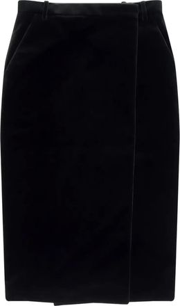 Saint Laurent jupe mi-longue à design portefeuille - Noir