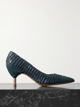 Gabriela Hearst Andres Pumps Aus Geflochtenem Leder - Gr&uuml;n