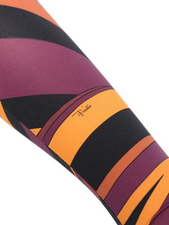 Pucci Striped Nylon Leggings - Burgundy