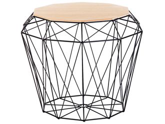 Beliani Beistelltisch Paulownia Holz schwarz hellbraun industrial modern Elida