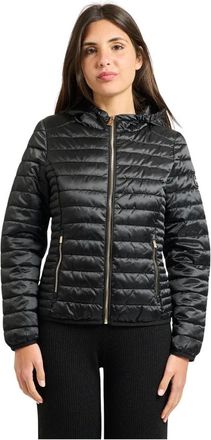 Yes-Zee YES Zee, Femme, Vestes, Noir, Taille: 38 FR Veste matelass&eacute;e &agrave; capuche