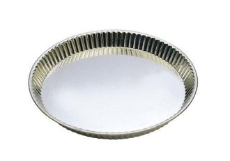 G&ouml;bel 126130 Kuchenform, kanneliert, rund Rand flach mit festem Boden Eisen wei&szlig;