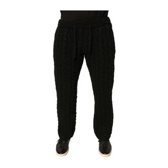 Dolce & Gabbana Luxus Wollstrickhose - - Trousers - Herren - Schwarzk - XS