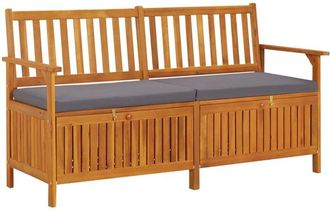 vidaXL Vidaxl - Banc de rangement avec coussin 148 cm Bois dacacia solide