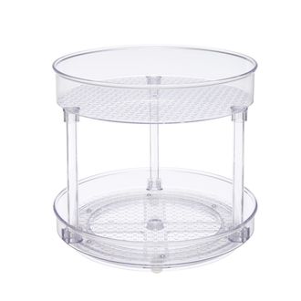 Amazon Basics Drehregal Lazy Susan, 2 Ebenen, transparent, Organizer, 22,9 cm