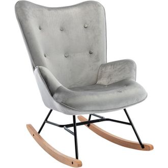 Clp Chaise &agrave; bascule de la Sanka en velours gris