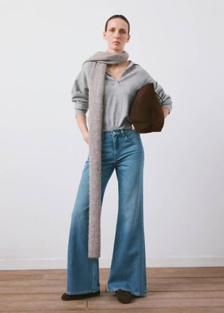 Mango Jean flare taille mi-haute bleu moyen - Femme - 32 - MANGO