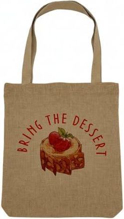 Fabulous Sac Shopping Tote Bag Aspect Lin - Bring The Dessert Pastry Drawing - Sac de Courses Toile Epaisse 360g Beige Naturel Cabas Port&eacute; Epaule Solide Imprim
