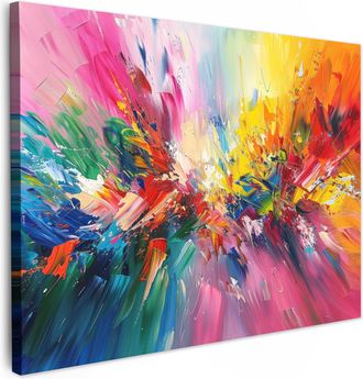 MuchoWow © Bild auf Leinwand 40x30 cm Schlafzimmer Bilder Badezimmer Wand Deko Wohnzimmer Modern Wanddeko Bilderwand Geschenk Bunt - Farbe - Farbenfroh - Explo