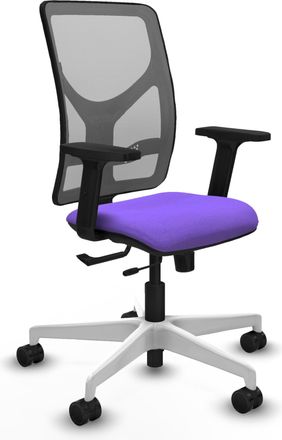 Piqueras y Crespo B&uuml;rostuhl mit Lendenwirbelst&uuml;tze, mit 2D-Armlehnen, ausgestattet mit Syncro/Traslack und Schneideschaum, mit Rollen 65 mm, Nylon, Grau/Lila