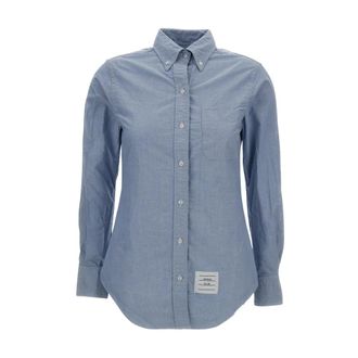 Thom Browne Femme, Blouses et Chemises, Bleu, Taille: 38 FR Oxford Shirt