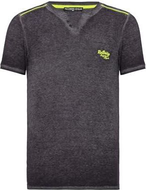 Red Bridge Redbridge T-Shirt à Manches Courtes et col en V pour Hommes avec détails en néon Bleu Forcé XL