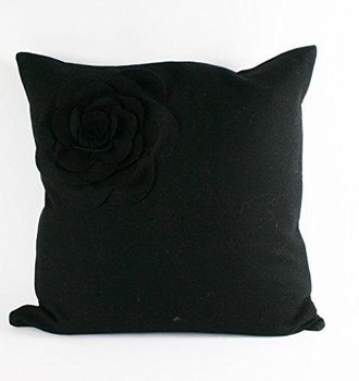 Riva Paoletti Lotus C/CASE 45X45 Black, Wolle, Schwarz, 45x45cm