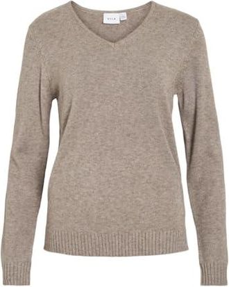 Vila Viril Noos Haut tricoté à col en V L/S, Falcon, L