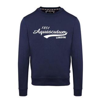Aquascutum Sweatshirt f&uuml;r Herren, Rundhalsausschnitt (Marine)