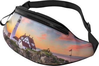 Generic Brusttasche Mode Lauftasche Usa K&uuml;stenleuchtturm Stylisch Handytasche Tasche F&uuml;r Camping Spazieren Herren 14X35Cm