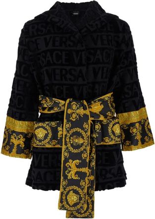 Versace unisex, Sweatshirts et sweats &agrave; capuche, Noir, Taille: XL I Heart Baroque Short Bathrobe