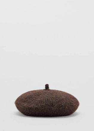 Mango B&eacute;ret laine m&eacute;lang&eacute;e chocolat - Femme - Taille unique - MANGO