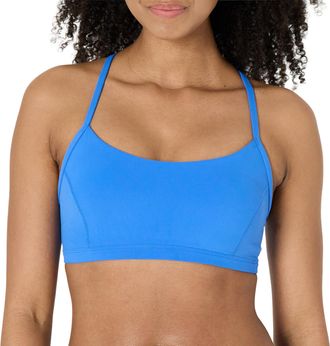 Amazon Essentials Damen Active FormFlex Buttery Soft Yoga-Sport-BH mit schmalen Trägern und Y-Rücken, für leichten Halt, Ozeanblau, XL