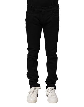 Dolce & Gabbana Black Cotton Skinny Men Denim Jeans Elastane Clothing