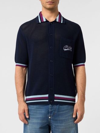 Philipp Plein Polo &agrave; manches courtes en coton mesh avec liser&eacute;s contrastants