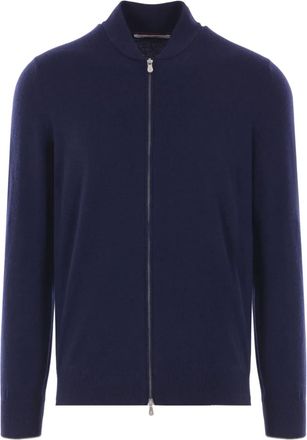 Brunello Cucinelli cardigan à fermeture zippée - Bleu