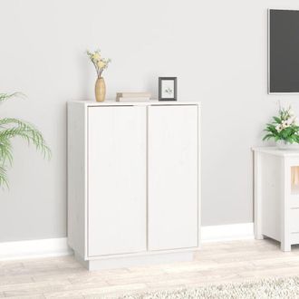 vidaXL Sideboard Wei&szlig; 60x35x80 cm Massivholz Kiefer Vidaxl