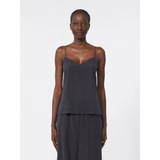 Max Mara Femme, Tops, Bleu, Taille: 36 FR Silk canvas top