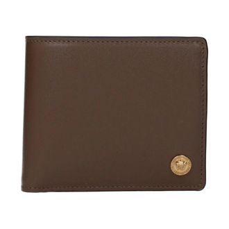 Versace Homme, Accessoires, Brun, Taille: ONE Size Portefeuille Bi-Fold en Cuir avec Multiples Fentes pour Cartes