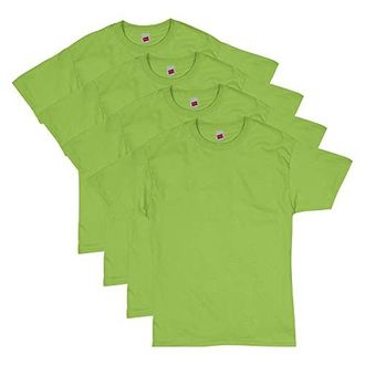 Hanes Lot de 4 Chemises Opaques pour Homme, Vert Citron - Lot de 4, M