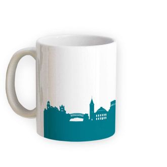 44spaces Tasse Kassel Skyline - Bürotasse Kaffeebecher Städtetasse 5 Farben für Kassler & Fans, Umzug Richtfest Architekt (petrol)