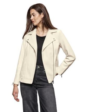 Street One A212186 Veste de Motard, Cr&egrave;me Neige, 42 Femmes, Beige