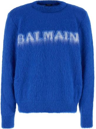 Balmain Homme, Pulls, Bleu, Taille: S Tricot &agrave; col rond
