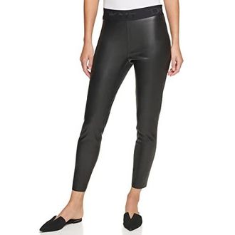 DKNY PU Pull on Leggings, Black, XL aux Femmes