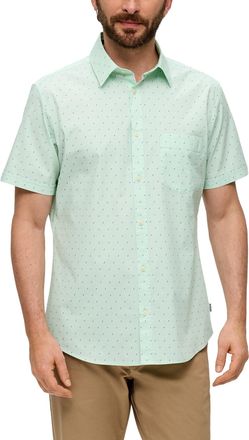 s.Oliver Slim: Kurzarmhemd aus Baumwollstretch